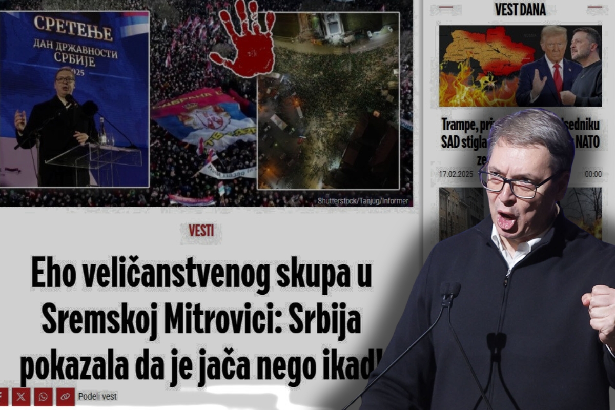 Kako su Vučićevi tabloidi izvještavali o skupovima?