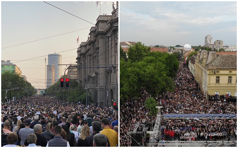 Masovni protest protiv Vučića u Beogradu, on se sklonio u Pančevo
