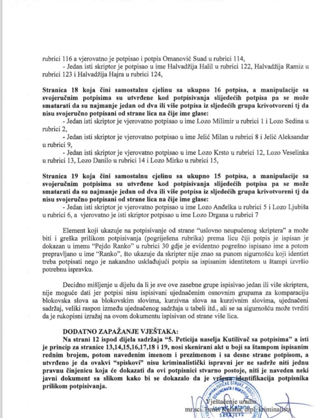 Nalaz vještaka: Potpisi na peticiji protiv gradnje kamenoloma Kuti ...